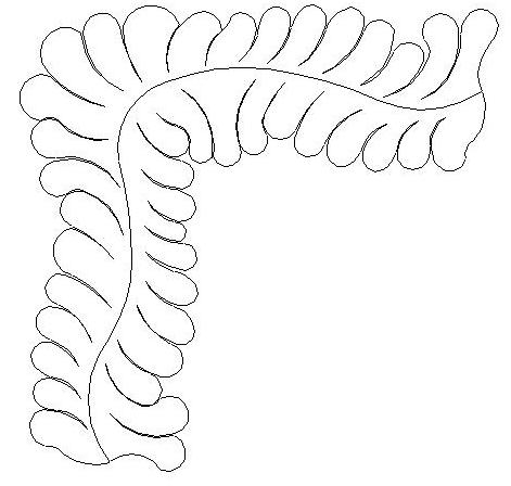 feather border corner 001 Digital Pattern | Sweet Dreams Quilt Studio - Digital Borders/Borders ...